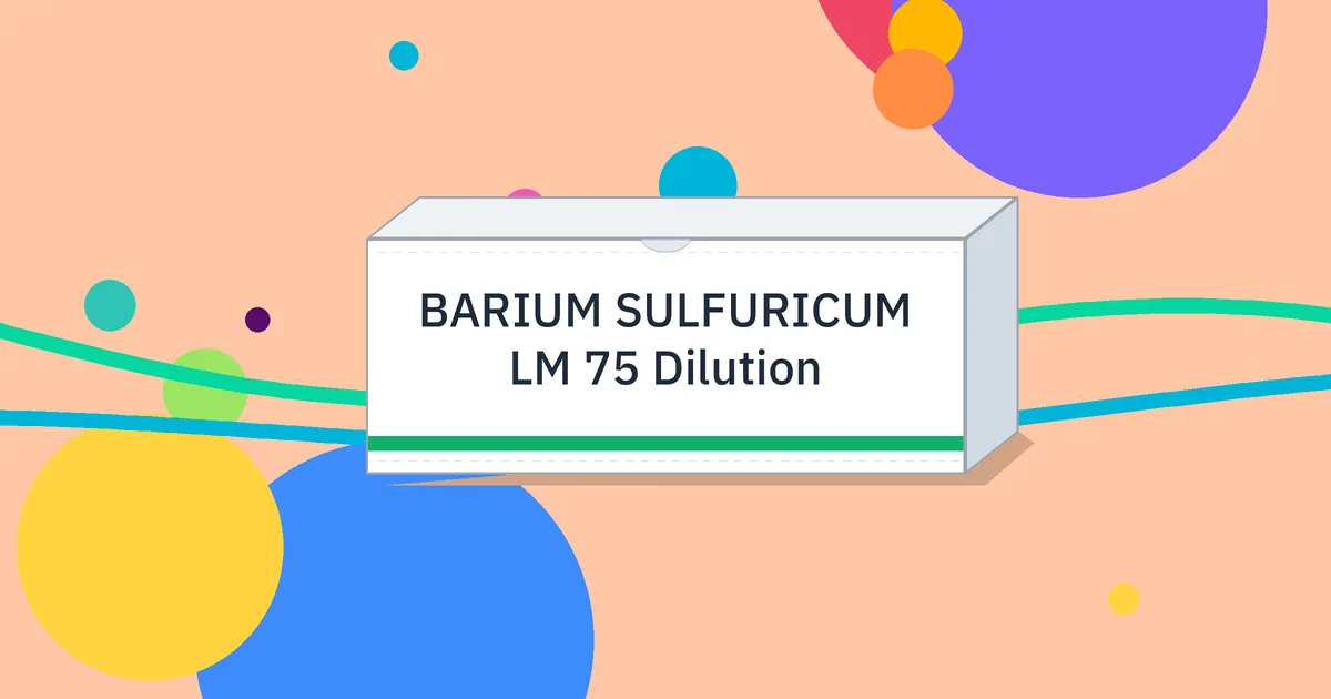 Symbolbild: Packung mit der Aufschrift BARIUM SULFURICUM LM 75 Dilution (PZN 13380719) – Verfügbarkeit und Bezug in Apotheken in Frankfurt am Main