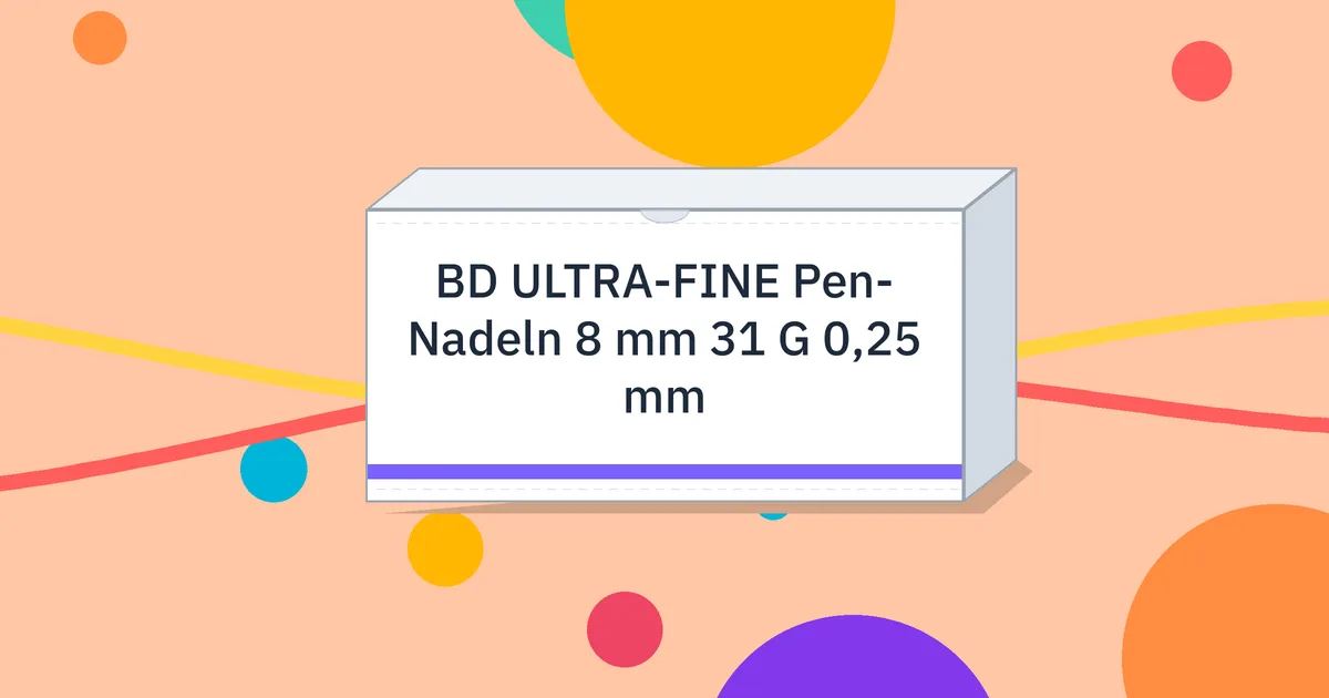 Symbolbild: Packung mit der Aufschrift BD ULTRA-FINE Pen-Nadeln 8 mm 31 G 0,25 mm (PZN 15733464) – Verfügbarkeit und Bezug in Apotheken in Frankfurt am Main