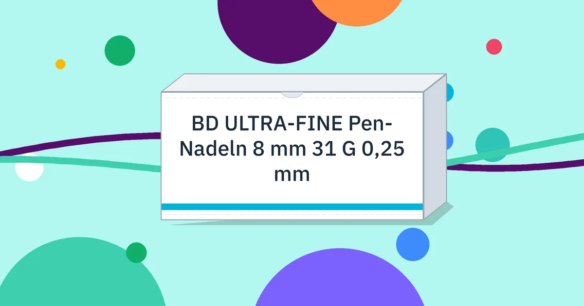 Symbolbild: Packung mit der Aufschrift BD ULTRA-FINE Pen-Nadeln 8 mm 31 G 0,25 mm (PZN 16791021) – Verfügbarkeit und Bezug in Apotheken in Frankfurt am Main