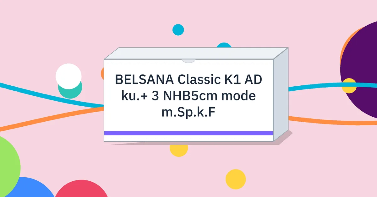 Symbolbild: Packung mit der Aufschrift BELSANA Classic K1 AD ku.+ 3 NHB5cm mode m.Sp.k.F (PZN 19255659) – Verfügbarkeit und Bezug in Apotheken in Frankfurt am Main