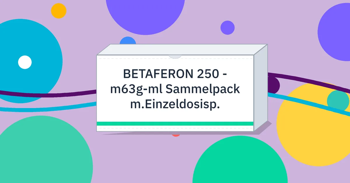 Symbolbild: Packung mit der Aufschrift BETAFERON 250 -m63g-ml Sammelpack m.Einzeldosisp. (PZN 02639114) – Verfügbarkeit und Bezug in Apotheken in Frankfurt am Main