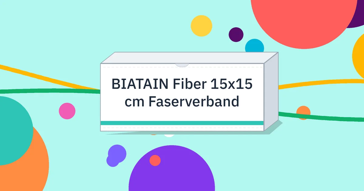 Symbolbild: Packung mit der Aufschrift BIATAIN Fiber 15x15 cm Faserverband (PZN 18775954) – Verfügbarkeit und Bezug in Apotheken in Frankfurt am Main