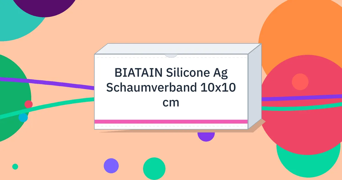 Symbolbild: Packung mit der Aufschrift BIATAIN Silicone Ag Schaumverband 10x10 cm (PZN 11560469) – Verfügbarkeit und Bezug in Apotheken in Frankfurt am Main