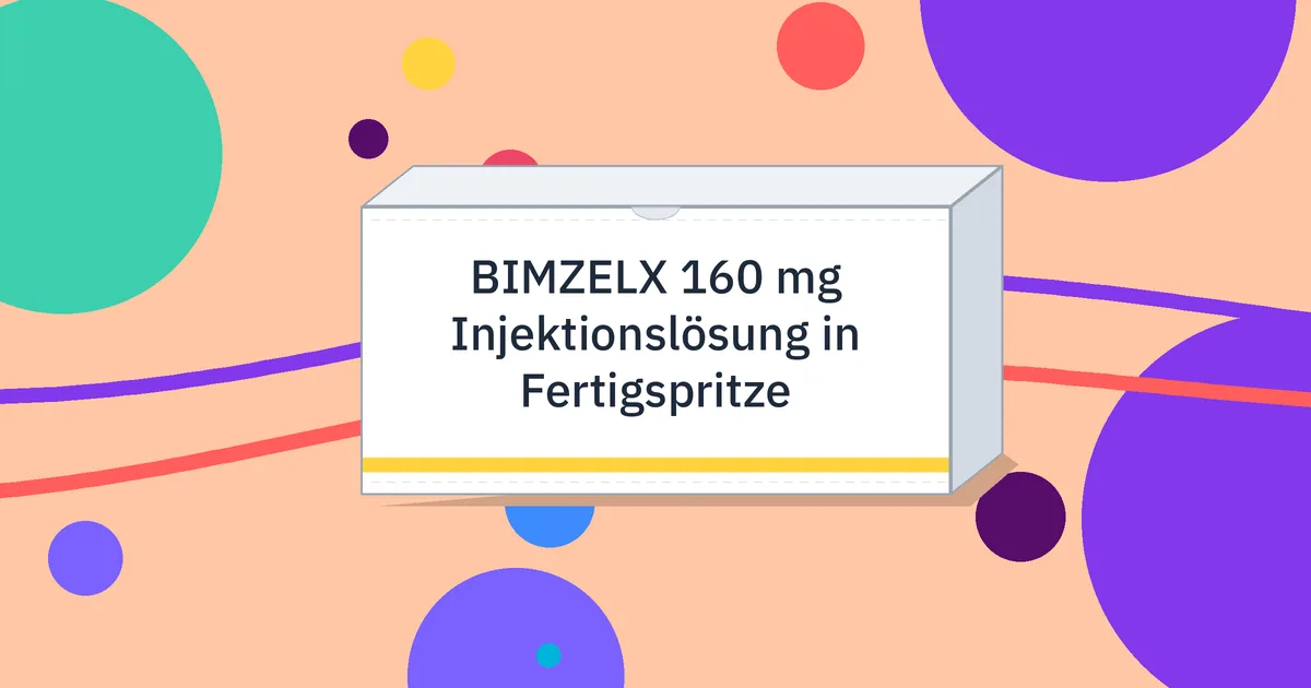 Symbolbild: Packung mit der Aufschrift BIMZELX 160 mg Injektionslösung in Fertigspritze (PZN 19511341) – Verfügbarkeit und Bezug in Apotheken in Frankfurt am Main