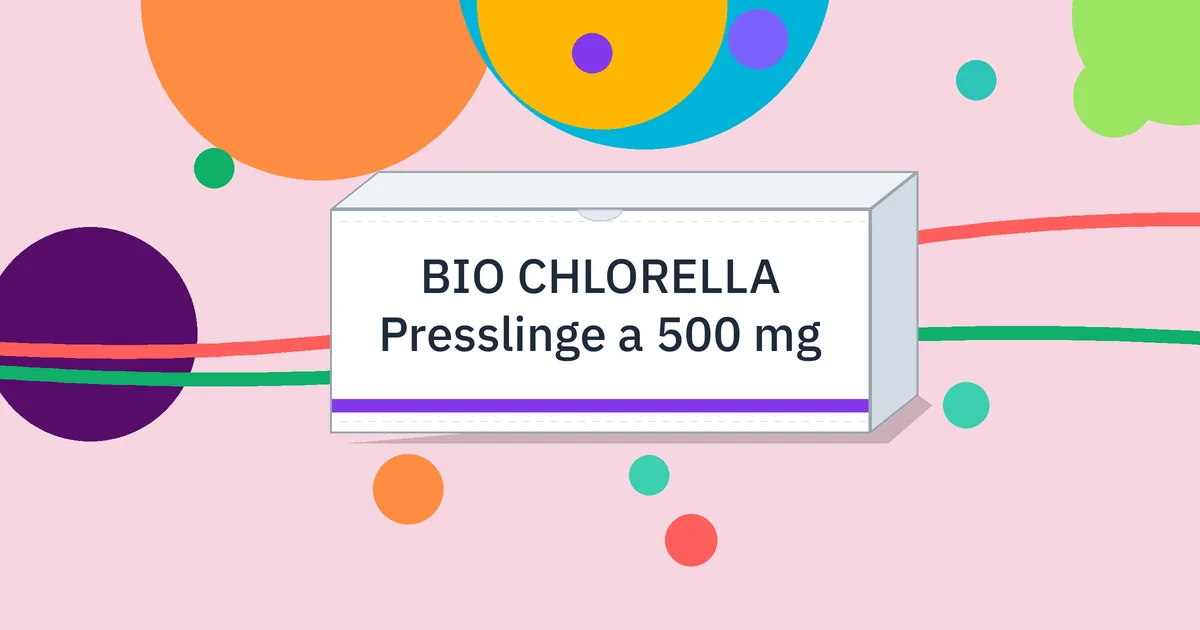 Symbolbild: Packung mit der Aufschrift BIO CHLORELLA Presslinge a 500 mg (PZN 17568383) – Verfügbarkeit und Bezug in Apotheken in Frankfurt am Main