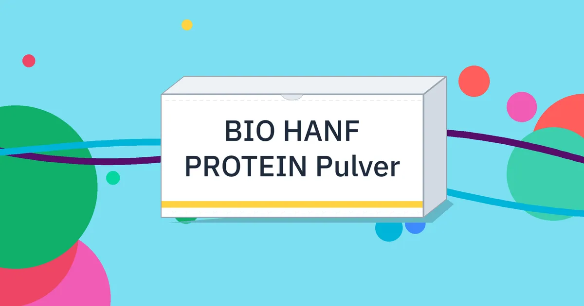 Symbolbild: Packung mit der Aufschrift BIO HANF PROTEIN Pulver (PZN 10009522) – Verfügbarkeit und Bezug in Apotheken in Frankfurt am Main