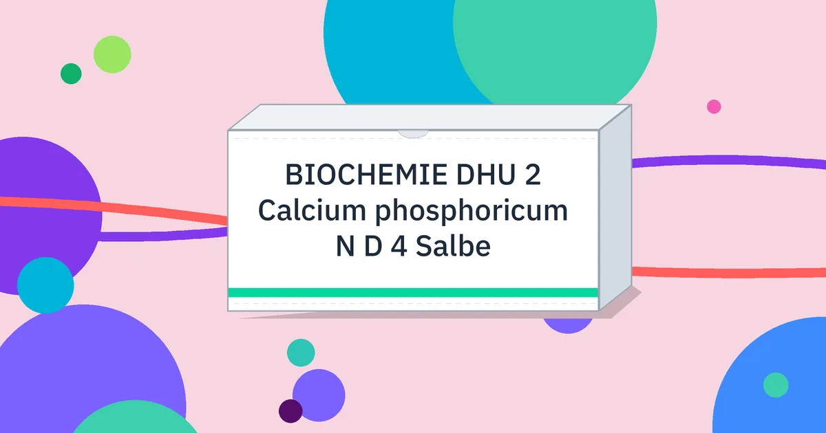 Symbolbild: Packung mit der Aufschrift BIOCHEMIE DHU 2 Calcium phosphoricum N D 4 Salbe (PZN 03285753) – Verfügbarkeit und Bezug in Apotheken in Frankfurt am Main