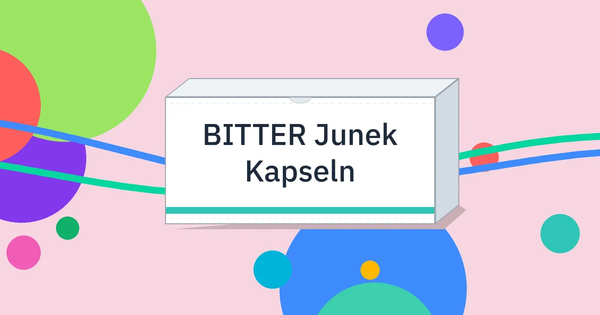 Symbolbild: Packung mit der Aufschrift BITTER Junek Kapseln (PZN 10052050) – Verfügbarkeit und Bezug in Apotheken in Frankfurt am Main