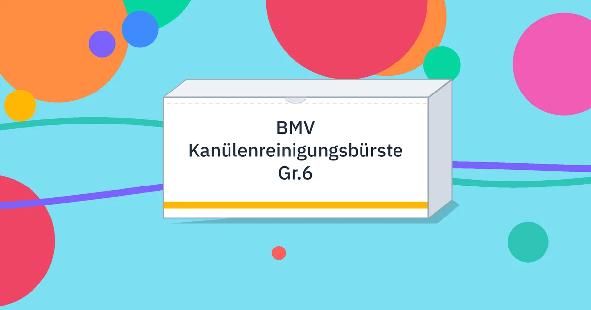 Symbolbild: Packung mit der Aufschrift BMV Kanülenreinigungsbürste Gr.6 (PZN 10083174) – Verfügbarkeit und Bezug in Apotheken in Frankfurt am Main