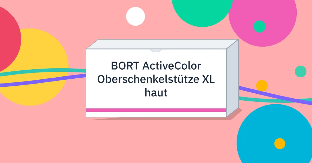 Symbolbild: Packung mit der Aufschrift BORT ActiveColor Oberschenkelstütze XL haut (PZN 03169604) – Verfügbarkeit und Bezug in Apotheken in Frankfurt am Main