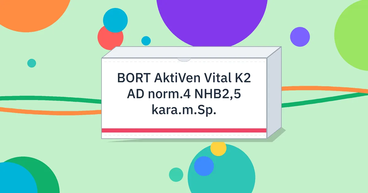 Symbolbild: Packung mit der Aufschrift BORT AktiVen Vital K2 AD norm.4 NHB2,5 kara.m.Sp. (PZN 17497737) – Verfügbarkeit und Bezug in Apotheken in Frankfurt am Main