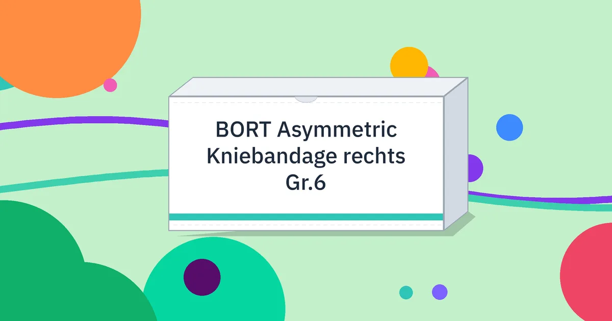 Symbolbild: Packung mit der Aufschrift BORT Asymmetric Kniebandage rechts Gr.6 (PZN 16843580) – Verfügbarkeit und Bezug in Apotheken in Frankfurt am Main