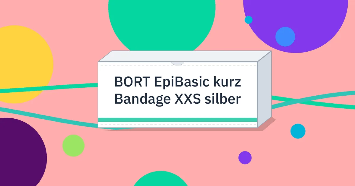Symbolbild: Packung mit der Aufschrift BORT EpiBasic kurz Bandage XXS silber (PZN 15255763) – Verfügbarkeit und Bezug in Apotheken in Frankfurt am Main