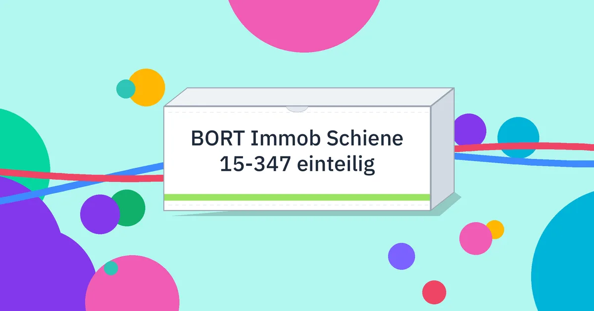 Symbolbild: Packung mit der Aufschrift BORT Immob Schiene 15-347 einteilig (PZN 00825166) – Verfügbarkeit und Bezug in Apotheken in Frankfurt am Main