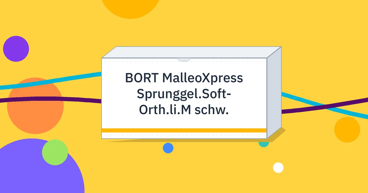 Symbolbild: Packung mit der Aufschrift BORT MalleoXpress Sprunggel.Soft-Orth.li.M schw. (PZN 11581164) – Verfügbarkeit und Bezug in Apotheken in Frankfurt am Main