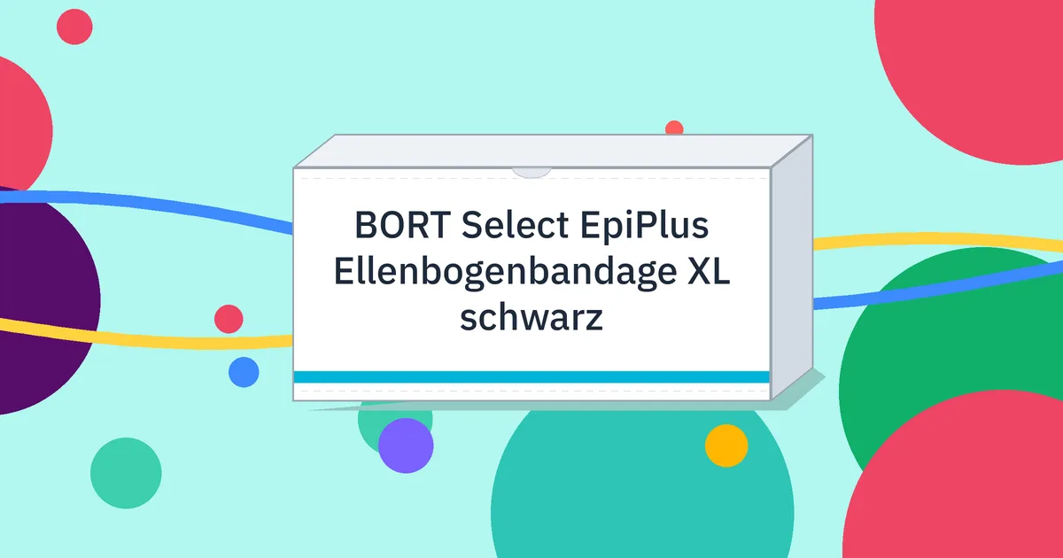 Symbolbild: Packung mit der Aufschrift BORT Select EpiPlus Ellenbogenbandage XL schwarz (PZN 05540563) – Verfügbarkeit und Bezug in Apotheken in Frankfurt am Main