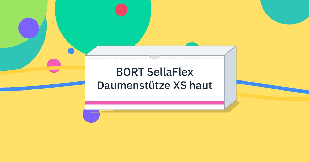 Symbolbild: Packung mit der Aufschrift BORT SellaFlex Daumenstütze XS haut (PZN 12372422) – Verfügbarkeit und Bezug in Apotheken in Frankfurt am Main