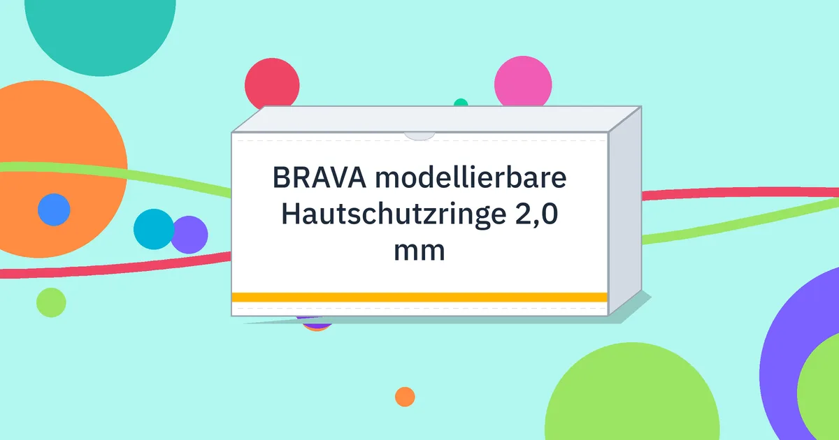 Symbolbild: Packung mit der Aufschrift BRAVA modellierbare Hautschutzringe 2,0 mm (PZN 15567072) – Verfügbarkeit und Bezug in Apotheken in Frankfurt am Main