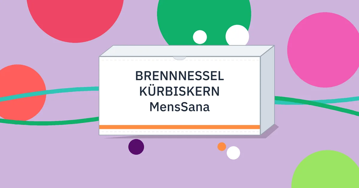 Symbolbild: Packung mit der Aufschrift BRENNNESSEL KÜRBISKERN MensSana (PZN 02453585) – Verfügbarkeit und Bezug in Apotheken in Frankfurt am Main