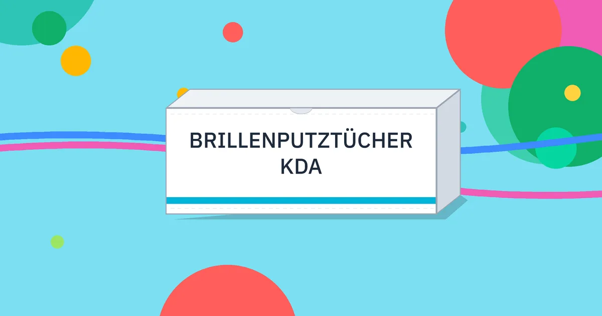 Symbolbild: Packung mit der Aufschrift BRILLENPUTZTÜCHER KDA (PZN 00434218) – Verfügbarkeit und Bezug in Apotheken in Frankfurt am Main