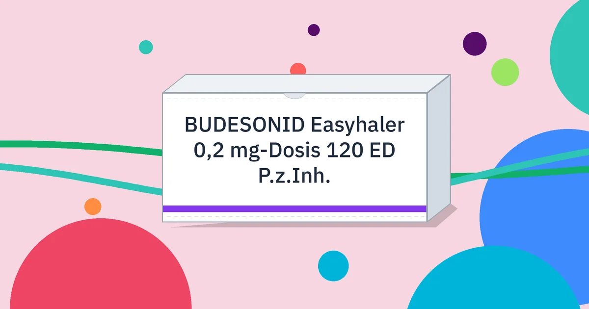 Symbolbild: Packung mit der Aufschrift BUDESONID Easyhaler 0,2 mg-Dosis 120 ED P.z.Inh. (PZN 09235041) – Verfügbarkeit und Bezug in Apotheken in Frankfurt am Main