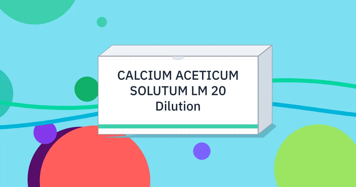 Symbolbild: Packung mit der Aufschrift CALCIUM ACETICUM SOLUTUM LM 20 Dilution (PZN 13406689) – Verfügbarkeit und Bezug in Apotheken in Frankfurt am Main