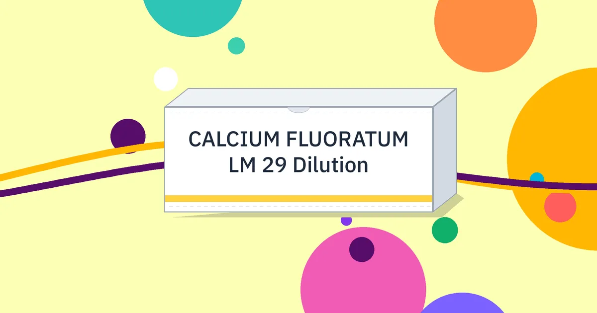 Symbolbild: Packung mit der Aufschrift CALCIUM FLUORATUM LM 29 Dilution (PZN 12804548) – Verfügbarkeit und Bezug in Apotheken in Frankfurt am Main