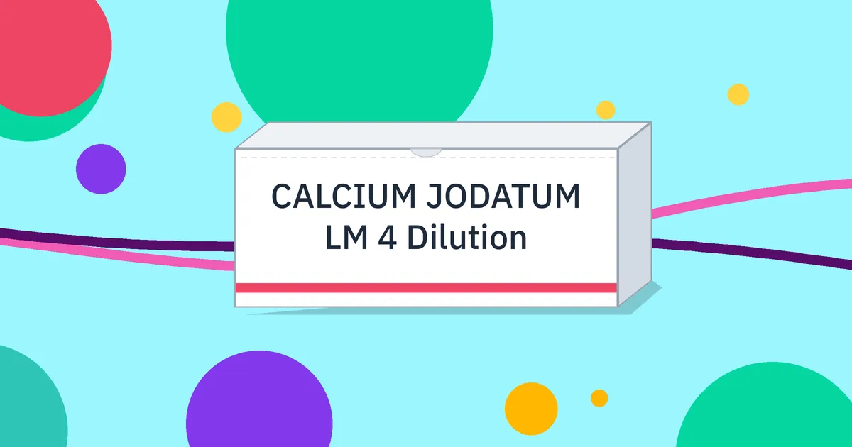 Symbolbild: Packung mit der Aufschrift CALCIUM JODATUM LM 4 Dilution (PZN 12804703) – Verfügbarkeit und Bezug in Apotheken in Frankfurt am Main