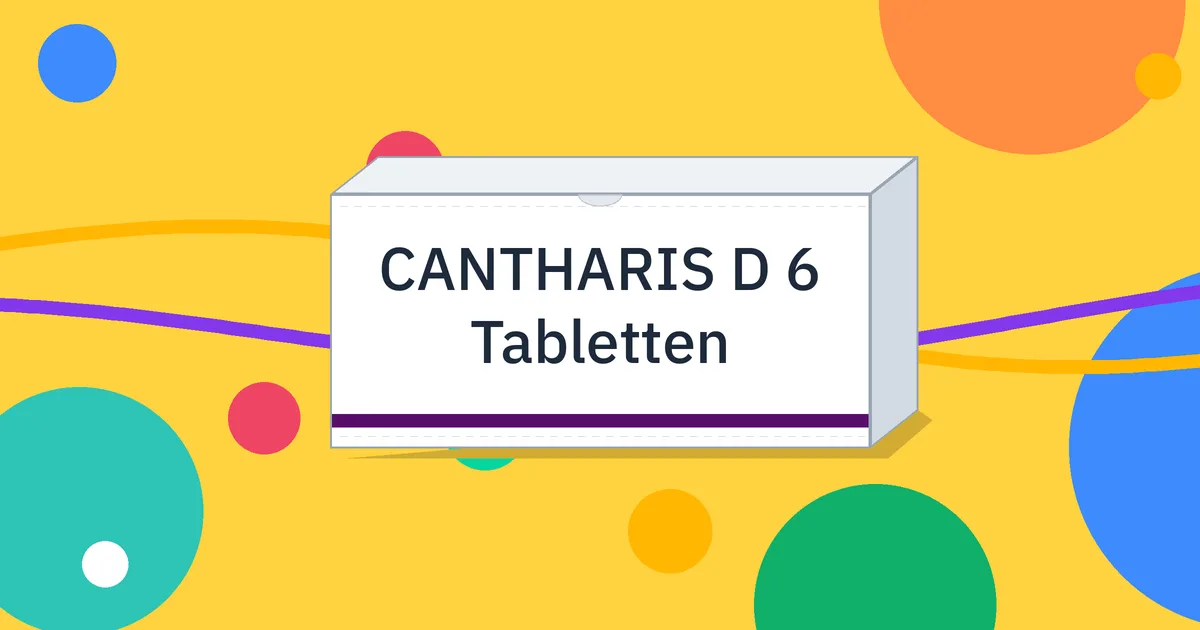 Symbolbild: Packung mit der Aufschrift CANTHARIS D 6 Tabletten (PZN 01763510) – Verfügbarkeit und Bezug in Apotheken in Frankfurt am Main