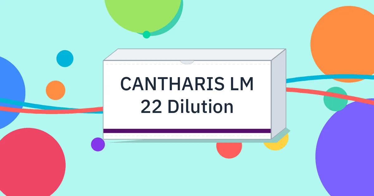 Symbolbild: Packung mit der Aufschrift CANTHARIS LM 22 Dilution (PZN 12808291) – Verfügbarkeit und Bezug in Apotheken in Frankfurt am Main