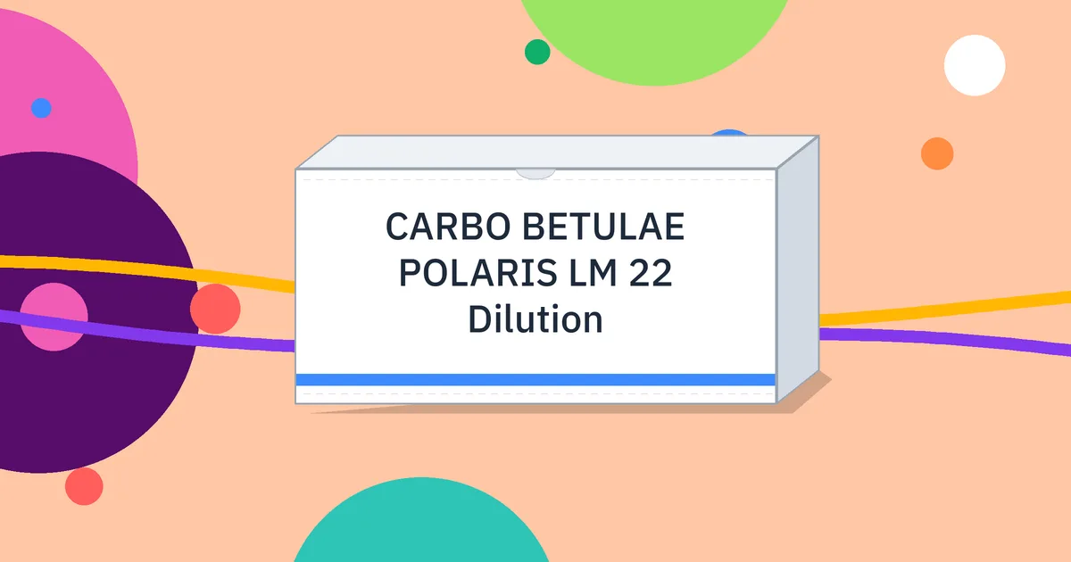 Symbolbild: Packung mit der Aufschrift CARBO BETULAE POLARIS LM 22 Dilution (PZN 13764348) – Verfügbarkeit und Bezug in Apotheken in Frankfurt am Main