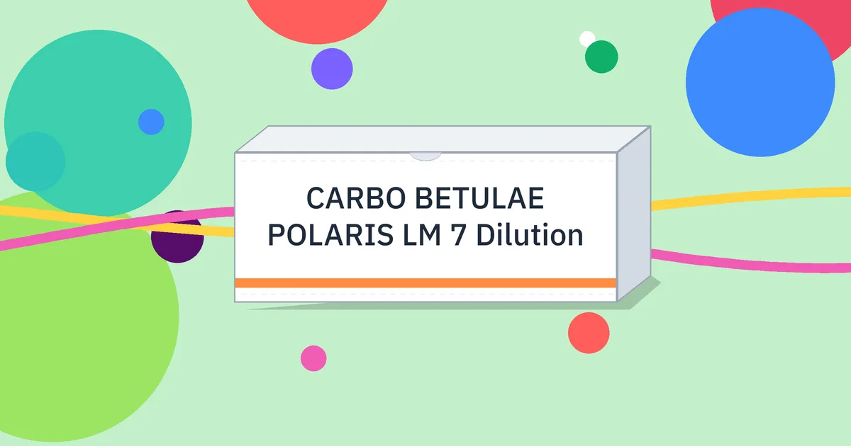 Symbolbild: Packung mit der Aufschrift CARBO BETULAE POLARIS LM 7 Dilution (PZN 13764147) – Verfügbarkeit und Bezug in Apotheken in Frankfurt am Main