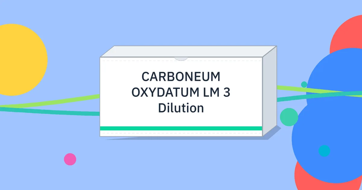 Symbolbild: Packung mit der Aufschrift CARBONEUM OXYDATUM LM 3 Dilution (PZN 13428544) – Verfügbarkeit und Bezug in Apotheken in Frankfurt am Main