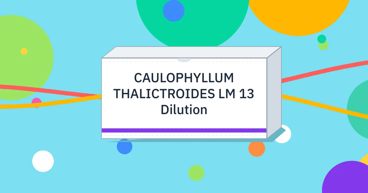 Symbolbild: Packung mit der Aufschrift CAULOPHYLLUM THALICTROIDES LM 13 Dilution (PZN 13434763) – Verfügbarkeit und Bezug in Apotheken in Frankfurt am Main