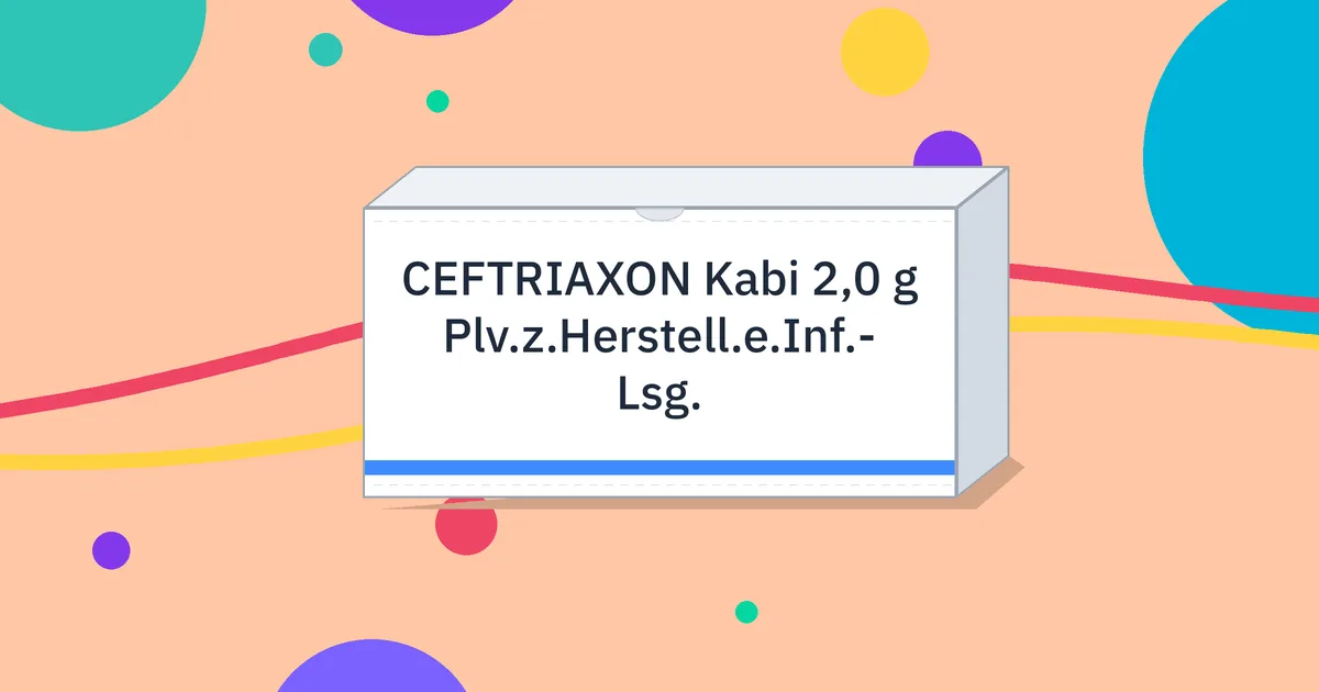 Symbolbild: Packung mit der Aufschrift CEFTRIAXON Kabi 2,0 g Plv.z.Herstell.e.Inf.-Lsg. (PZN 02563718) – Verfügbarkeit und Bezug in Apotheken in Frankfurt am Main