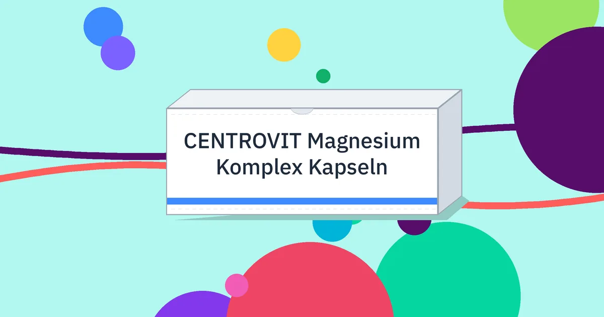 Symbolbild: Packung mit der Aufschrift CENTROVIT Magnesium Komplex Kapseln (PZN 19513156) – Verfügbarkeit und Bezug in Apotheken in Frankfurt am Main