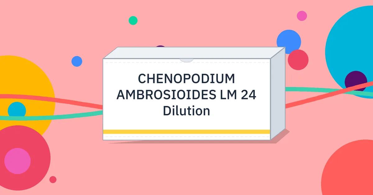 Symbolbild: Packung mit der Aufschrift CHENOPODIUM AMBROSIOIDES LM 24 Dilution (PZN 13440516) – Verfügbarkeit und Bezug in Apotheken in Frankfurt am Main