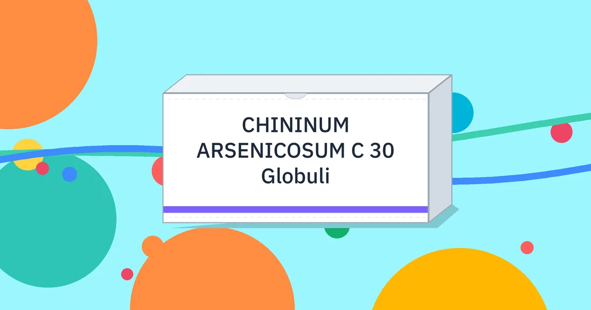 Symbolbild: Packung mit der Aufschrift CHININUM ARSENICOSUM C 30 Globuli (PZN 07164319) – Verfügbarkeit und Bezug in Apotheken in Frankfurt am Main