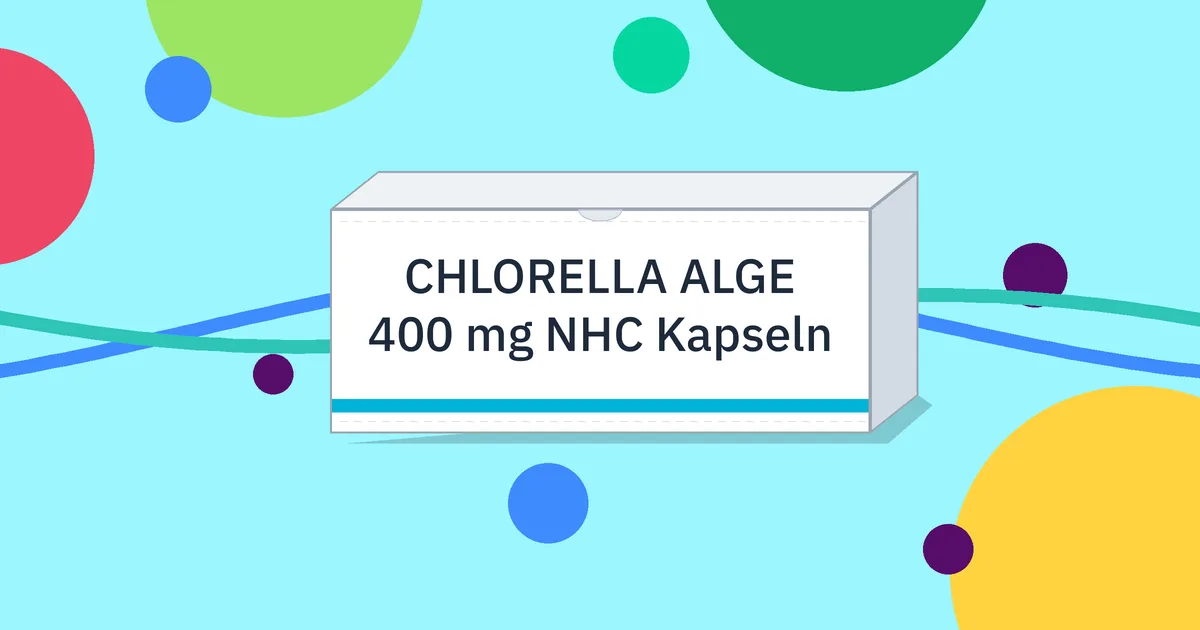 Symbolbild: Packung mit der Aufschrift CHLORELLA ALGE 400 mg NHC Kapseln (PZN 00766073) – Verfügbarkeit und Bezug in Apotheken in Frankfurt am Main