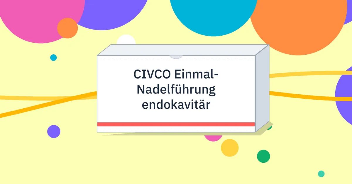 Symbolbild: Packung mit der Aufschrift CIVCO Einmal-Nadelführung endokavitär (PZN 20359080) – Verfügbarkeit und Bezug in Apotheken in Frankfurt am Main