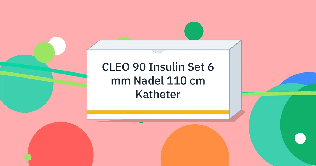 Symbolbild: Packung mit der Aufschrift CLEO 90 Insulin Set 6 mm Nadel 110 cm Katheter (PZN 11189064) – Verfügbarkeit und Bezug in Apotheken in Frankfurt am Main
