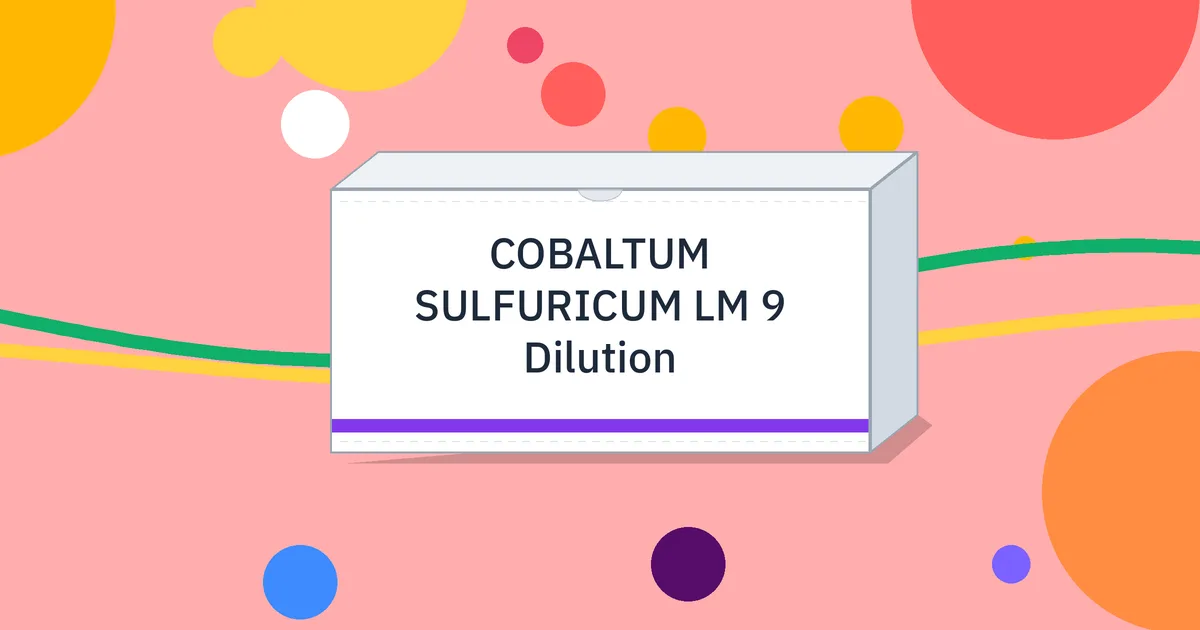 Symbolbild: Packung mit der Aufschrift COBALTUM SULFURICUM LM 9 Dilution (PZN 12824491) – Verfügbarkeit und Bezug in Apotheken in Frankfurt am Main