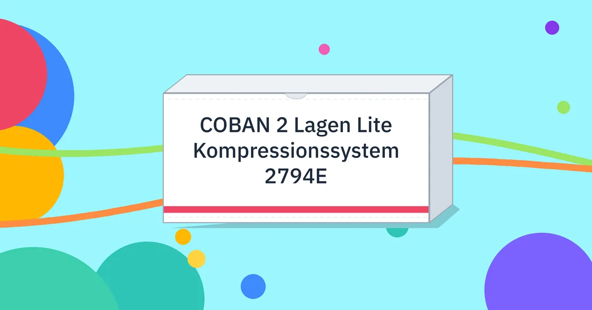Symbolbild: Packung mit der Aufschrift COBAN 2 Lagen Lite Kompressionssystem 2794E (PZN 05749777) – Verfügbarkeit und Bezug in Apotheken in Frankfurt am Main