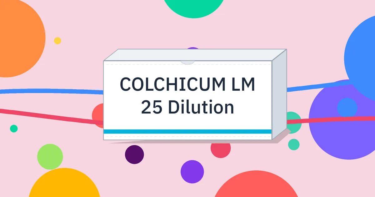 Symbolbild: Packung mit der Aufschrift COLCHICUM LM 25 Dilution (PZN 12832355) – Verfügbarkeit und Bezug in Apotheken in Frankfurt am Main