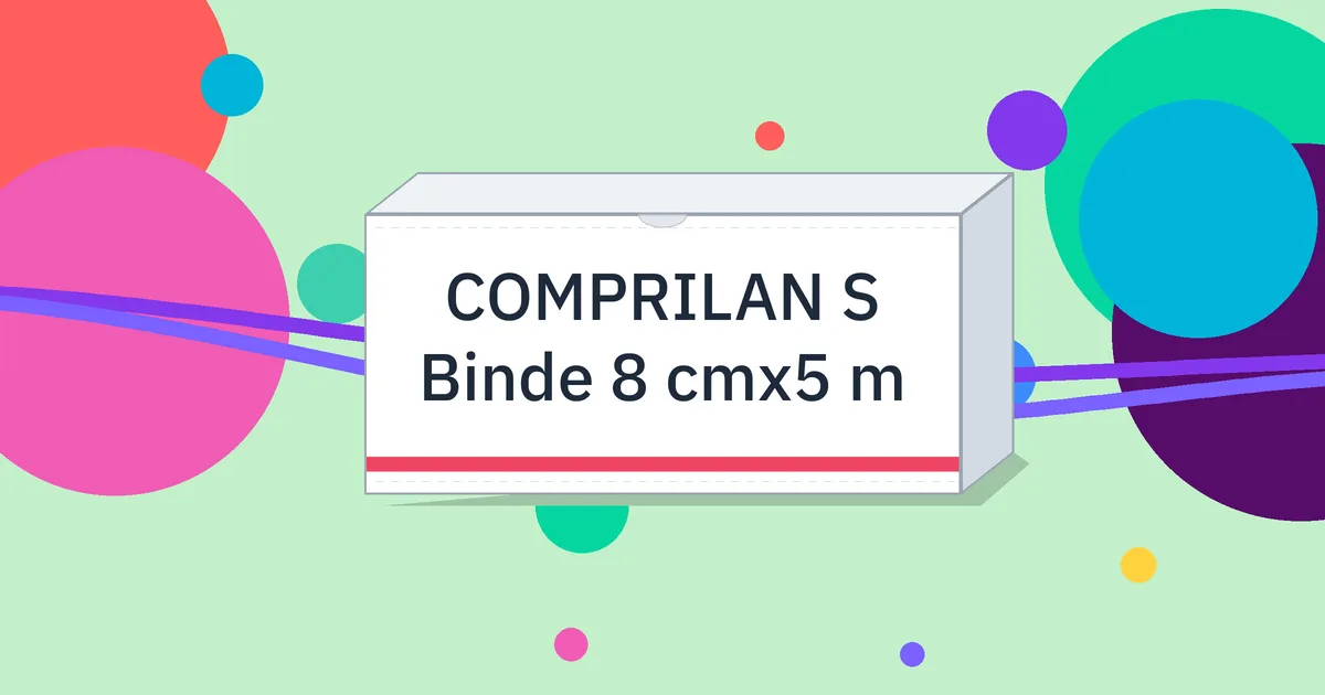 Symbolbild: Packung mit der Aufschrift COMPRILAN S Binde 8 cmx5 m (PZN 04085594) – Verfügbarkeit und Bezug in Apotheken in Frankfurt am Main