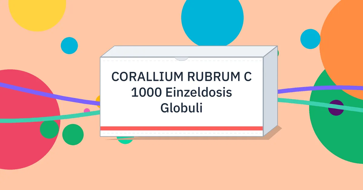 Symbolbild: Packung mit der Aufschrift CORALLIUM RUBRUM C 1000 Einzeldosis Globuli (PZN 01941420) – Verfügbarkeit und Bezug in Apotheken in Frankfurt am Main