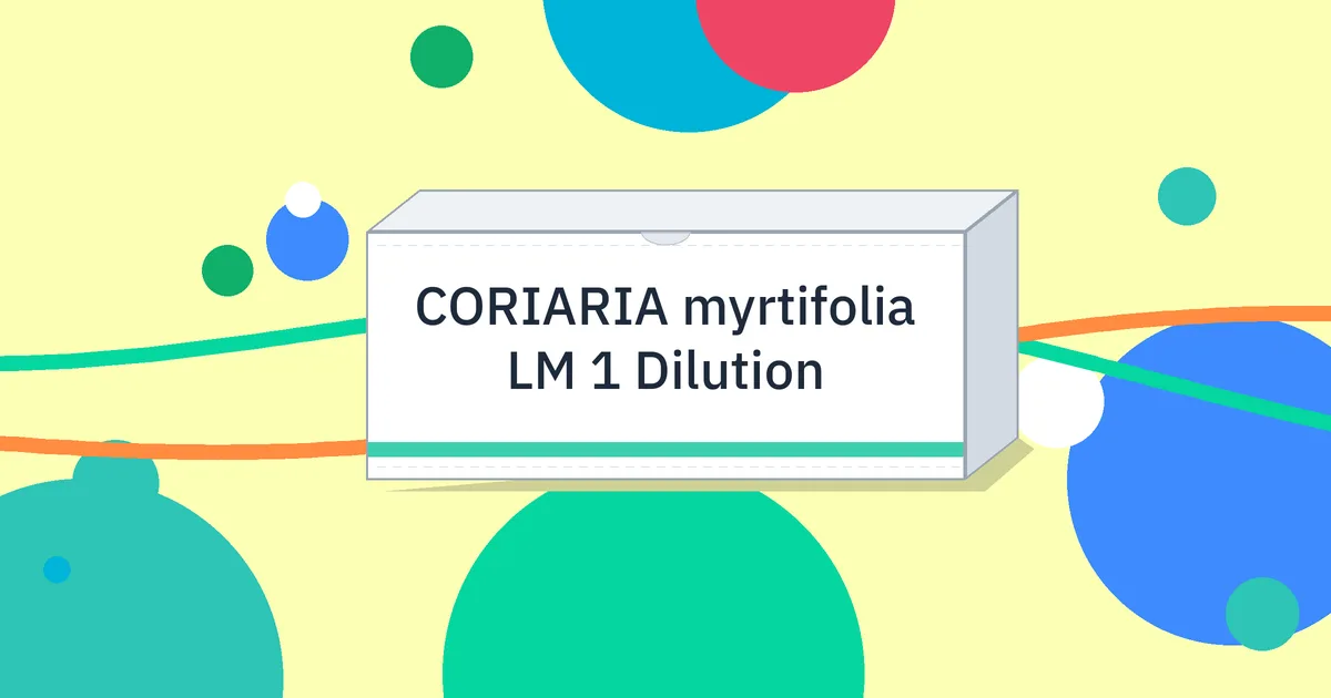 Symbolbild: Packung mit der Aufschrift CORIARIA myrtifolia LM 1 Dilution (PZN 13451537) – Verfügbarkeit und Bezug in Apotheken in Frankfurt am Main