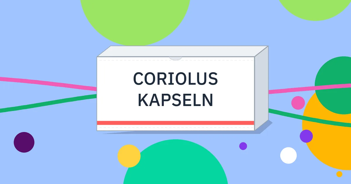 Symbolbild: Packung mit der Aufschrift CORIOLUS KAPSELN (PZN 06839979) – Verfügbarkeit und Bezug in Apotheken in Frankfurt am Main