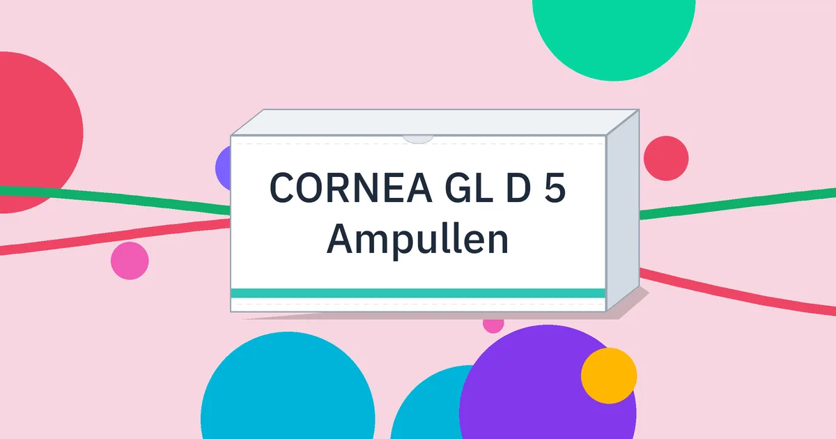 Symbolbild: Packung mit der Aufschrift CORNEA GL D 5 Ampullen (PZN 02914520) – Verfügbarkeit und Bezug in Apotheken in Frankfurt am Main