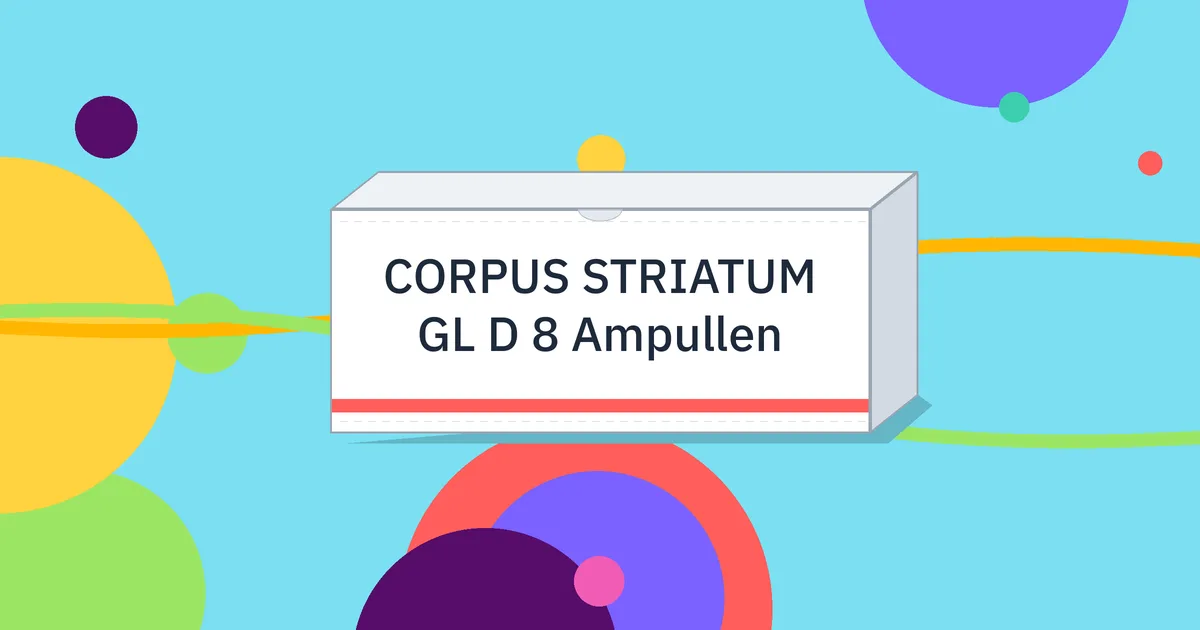 Symbolbild: Packung mit der Aufschrift CORPUS STRIATUM GL D 8 Ampullen (PZN 04617111) – Verfügbarkeit und Bezug in Apotheken in Frankfurt am Main